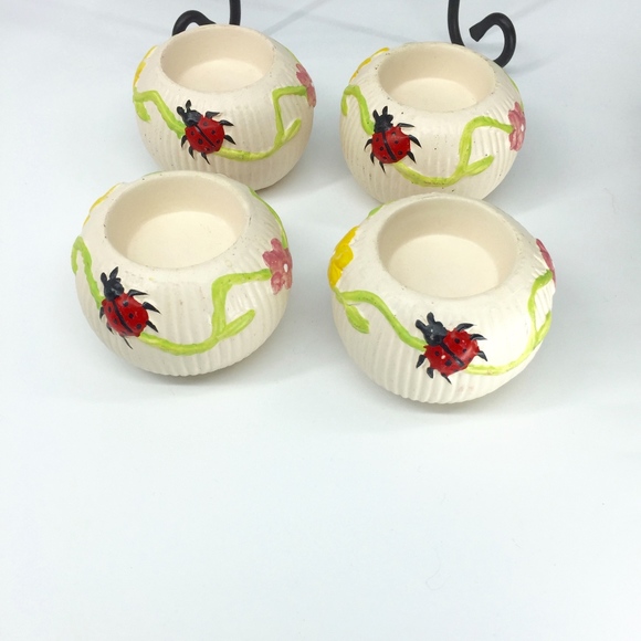 MVP Group International | Accents | Ceramic Ladybug Floral Tealight ...
